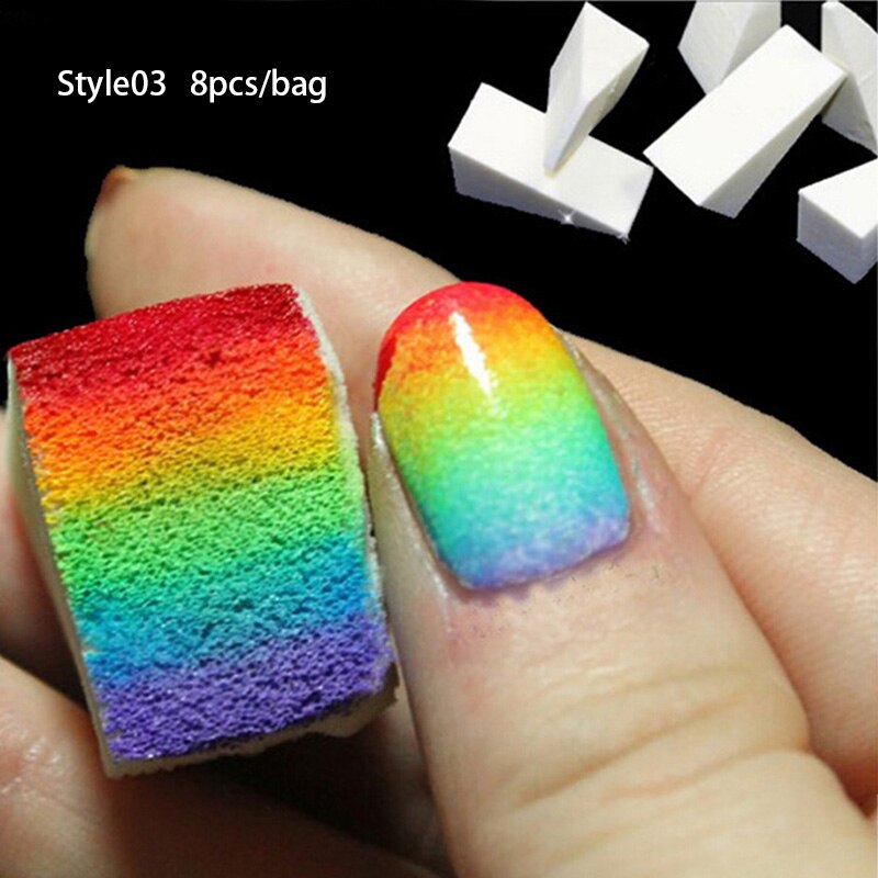 8PCTriangle Nail Soft Sponge Rainbow Gradient Tran... – Grandado