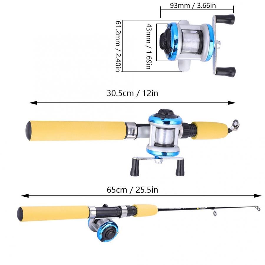 Portable Fishing Set Gold/Blue Fishing Reel+55/65/... – Vicedeal
