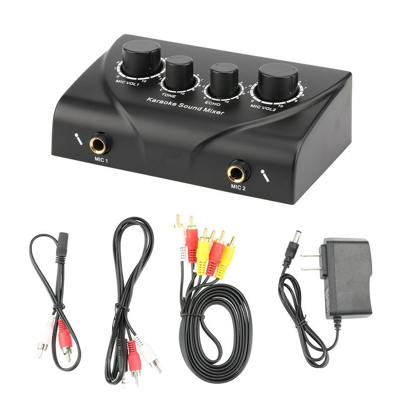 Karaoke Sound Mixer Audio System Dual Mic Input Po... – Vicedeal