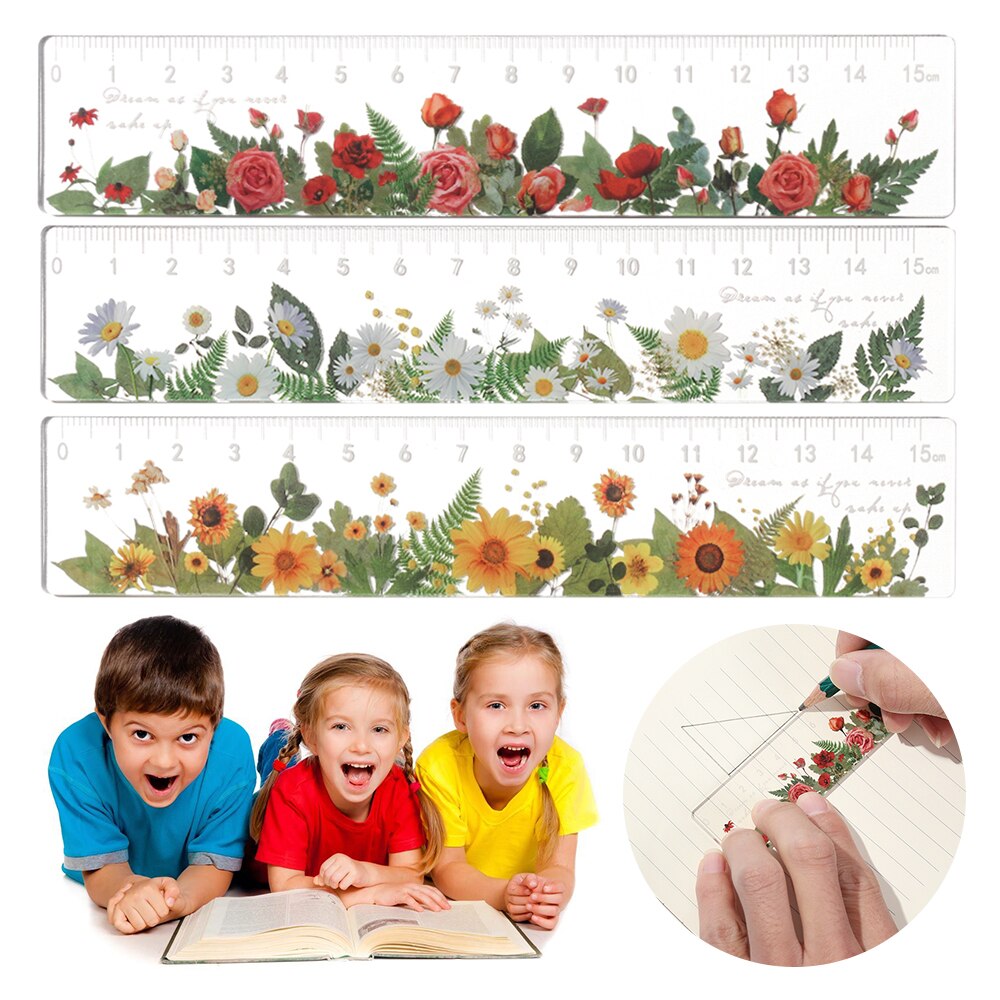 15cm Daisy Rose Acrylic Ruler Multifunction DIY Dr... – Vicedeal