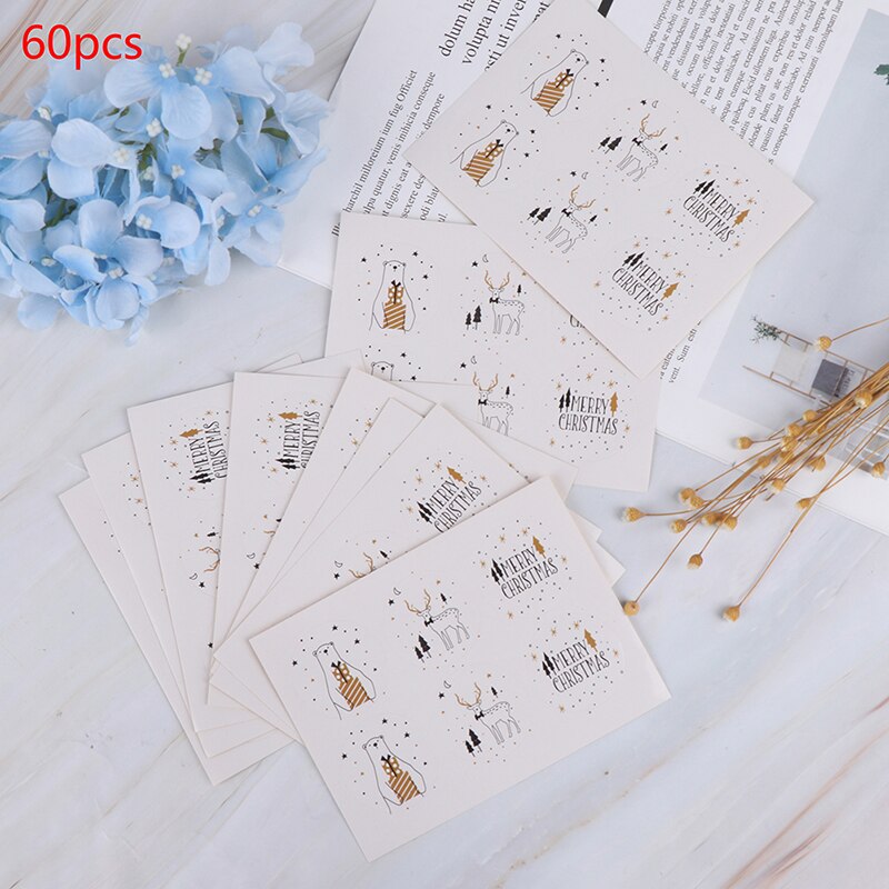 60Pcs Merry Christmas Golden Bear Deer Packaging S... – Grandado