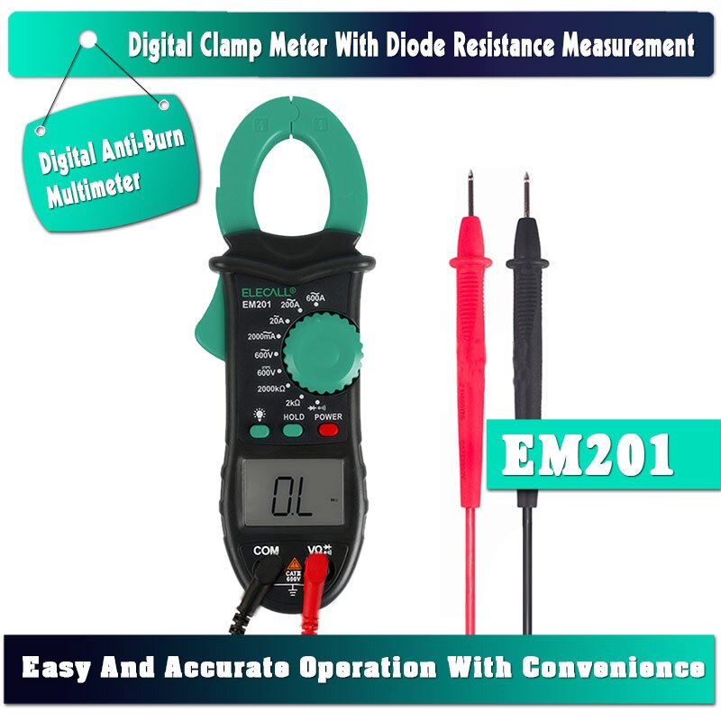 ELECALL EM201 2000 Zählen AC/DC Spannung, AC Strom... – Vicedeal