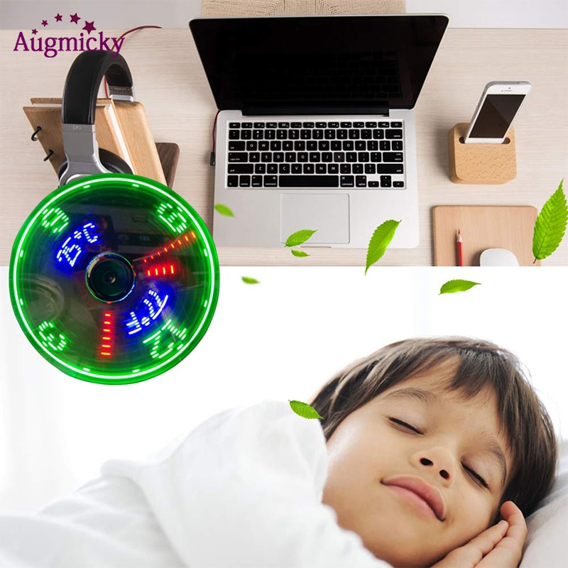 Mini USB LED Clock and Temperature Fan For laptop ... – Vicedeal
