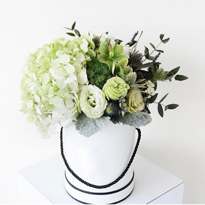 Handheld Bouquet Flower Boxes Round Living Vases F... – Grandado