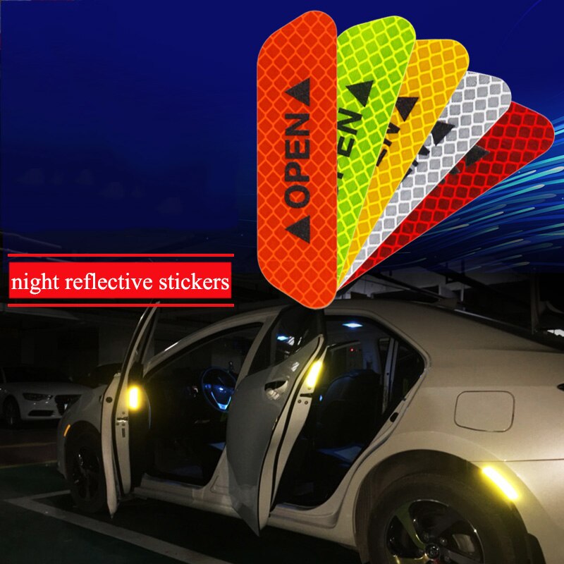 4Pcs Fluorescent Car OPEN Reflective Strips Waterp... – Vicedeal