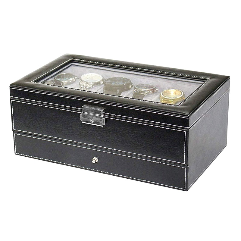 Luxury Double Layer Leather Watch Box Watch Holder... – Grandado