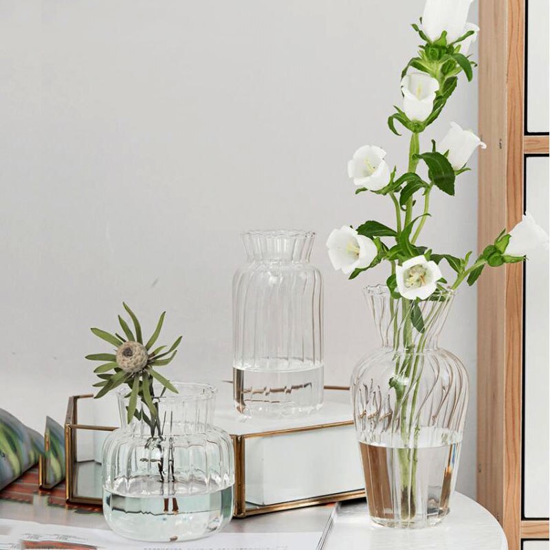 Home Decor Glass Vase Crystal Flower Vase Room Dec... – Grandado