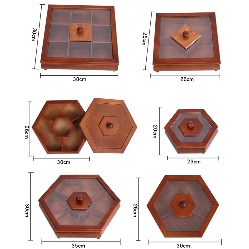 Wooden Square Snack Platter with Lid Multi-purpose... – Vicedeal