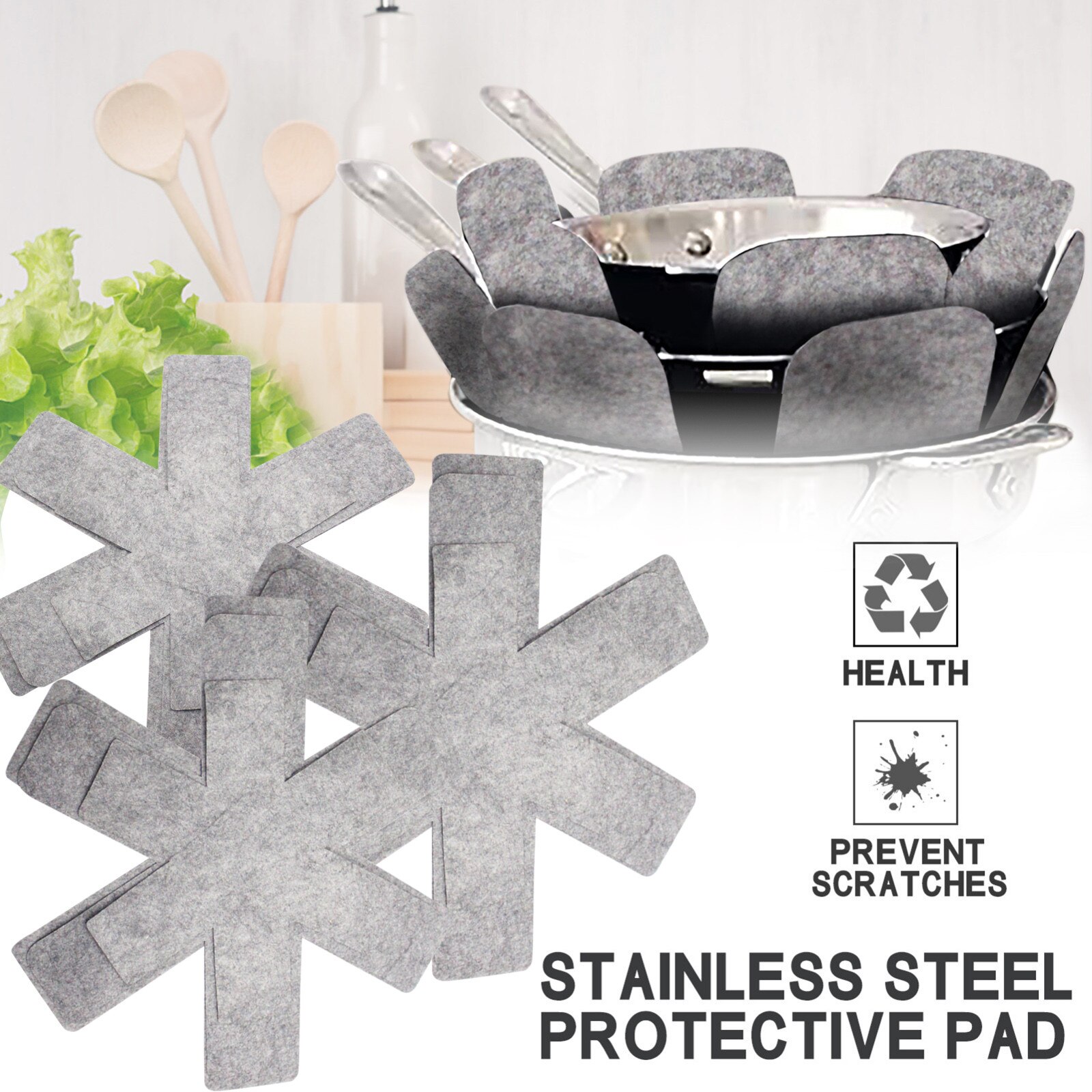 25 #25 # Pot & Pan Protectors Grijs Print Premium ... – Grandado