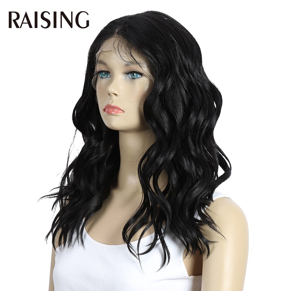 Raising Body Wave Zwart Haar Pruik Synthetische La... – Vicedeal