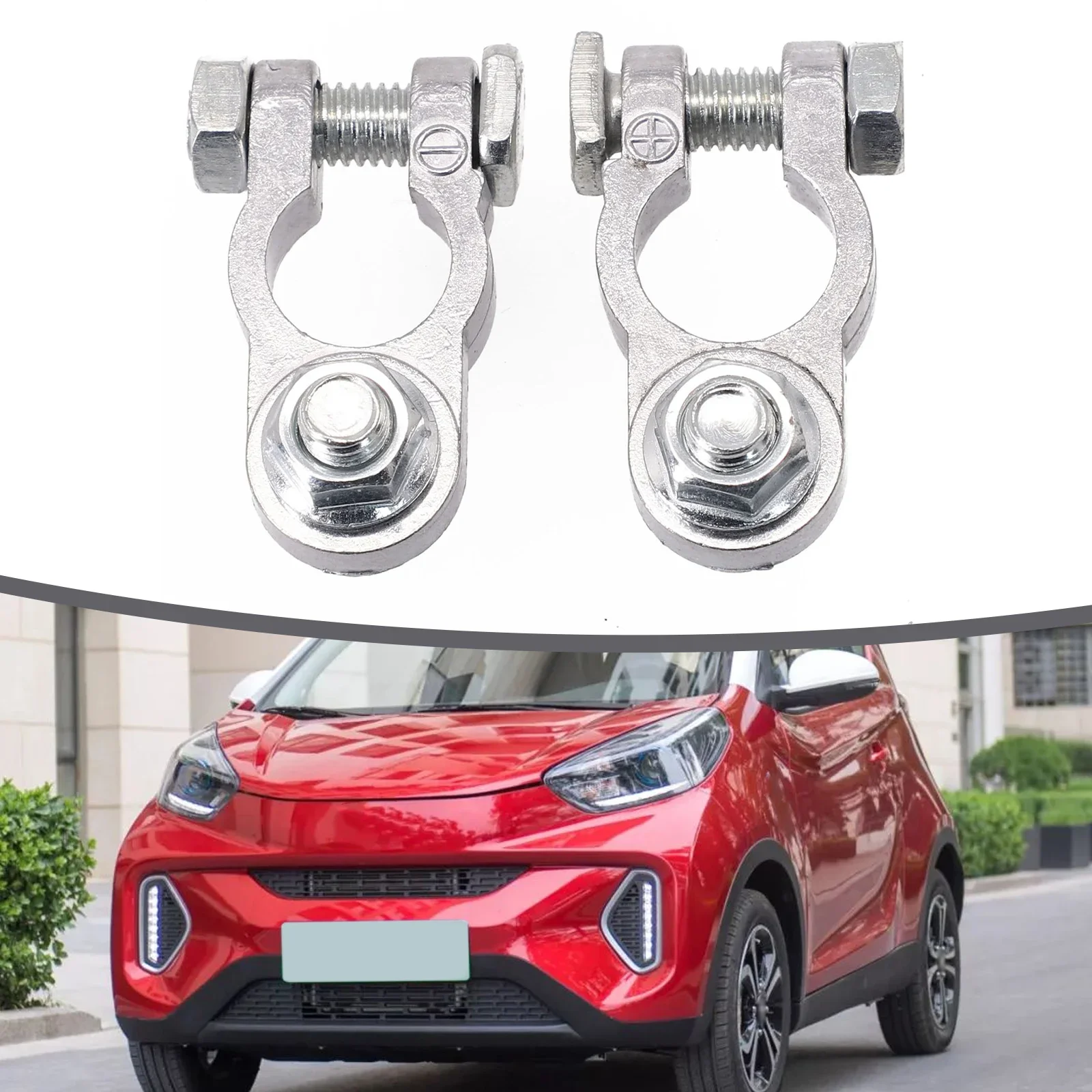 2Pc Battery Terminal Clamp Zinc Alloy Positive & N... – Grandado