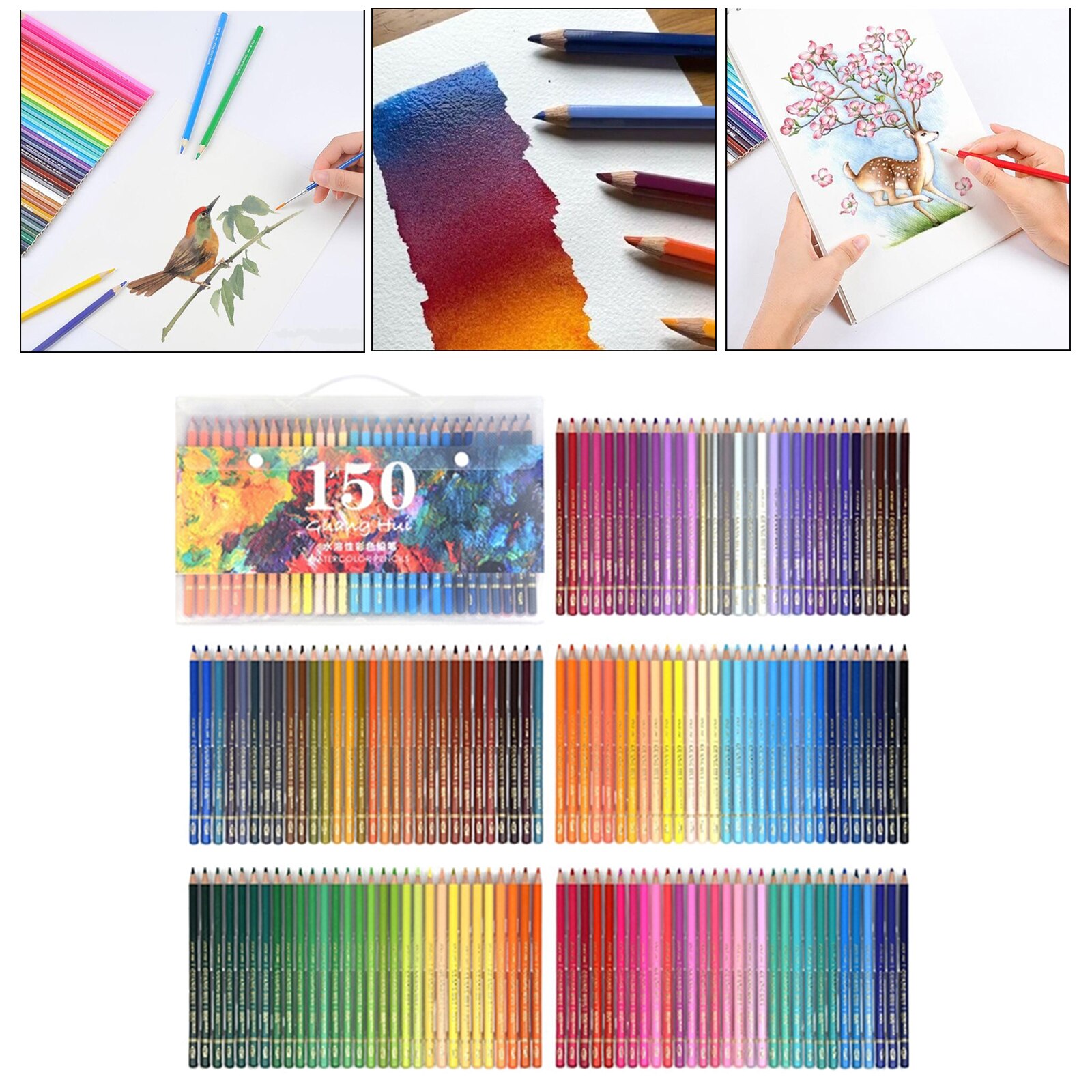 120/150 Water Soluble Water Color Wooden Pencil Ar... – Vicedeal