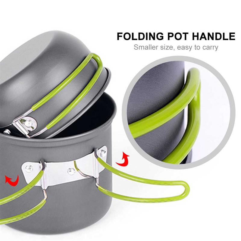 1 Set Pot Portable Cookware Utensils 1-2 Persons U... – Grandado