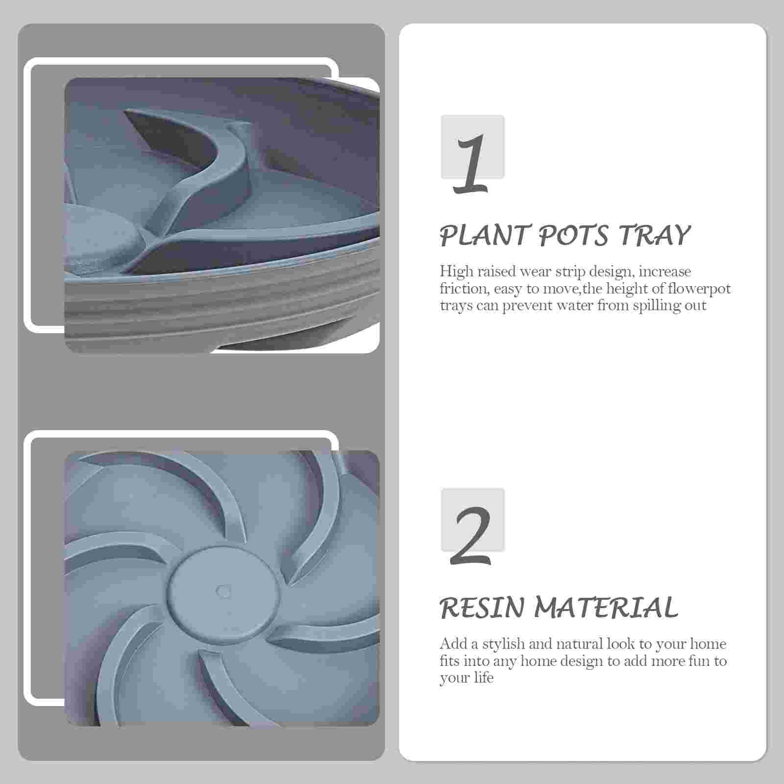 5pcs Large Plant Pot Base Resin Flowerpot Round Tr... – Grandado