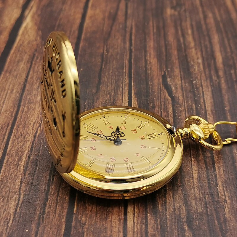 Antique Gold Quartz Pocket Watch "TO MY HUSBAND"Me... – Vicedeal