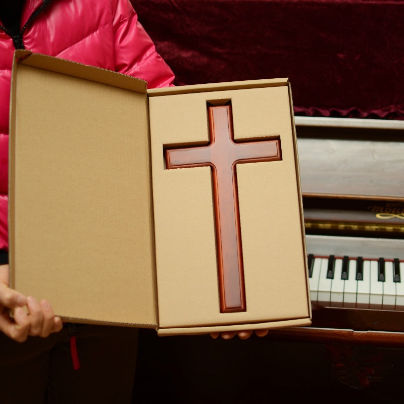 Solid Wood Crucifix Cross Wall 32 cm*17cm Christia... – Grandado