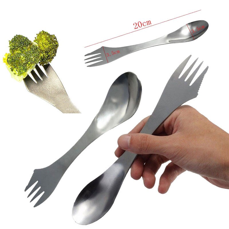 1 Pc 3 in 1 Titanium Fork Spoon Spork Cutlery Uten... – Grandado