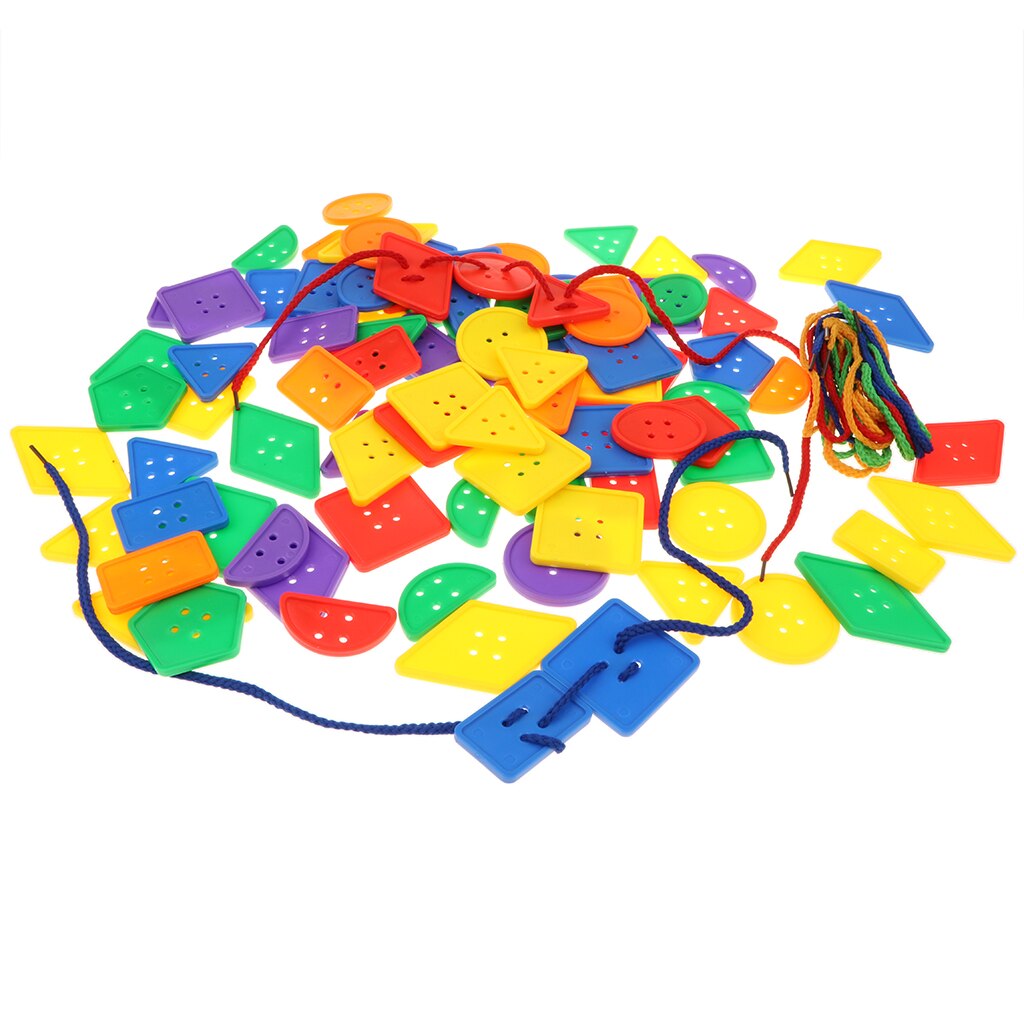Assorted Geometry Buttons Threading Game Children ... – Grandado