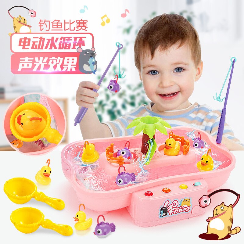 Kids Fishing Toys Electric Water Cycle Music Light... – Grandado