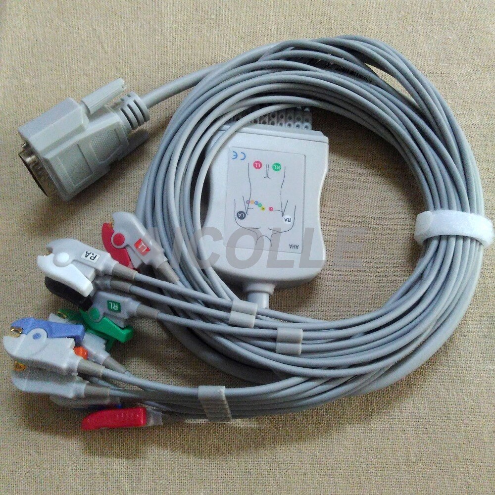 Eletrocardiograma Carewell EKG cable 10 lead ecg c... – Vicedeal