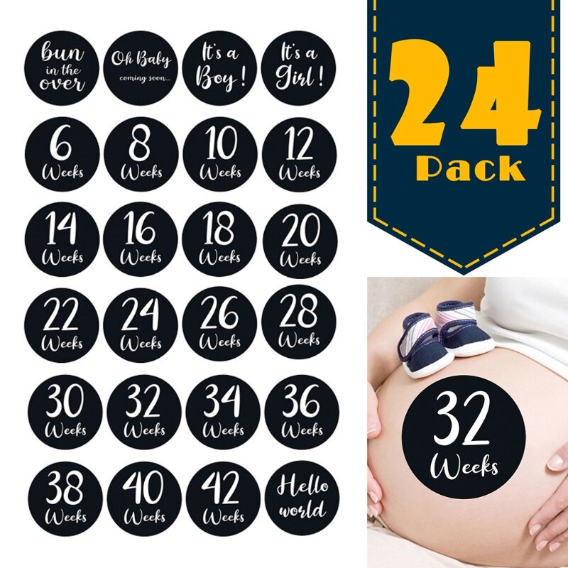 24 Pcs/Set Newborn Baby Monthly Stickers Milestone... – Grandado
