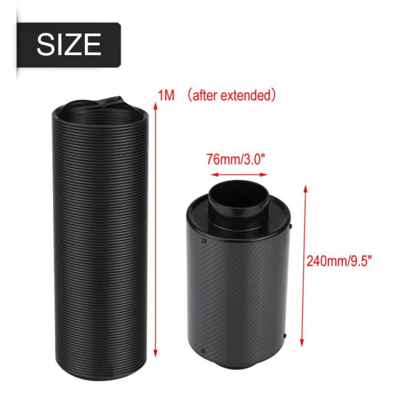 76mm 3" Universal Car Cold Air Filter Inducti... – Vicedeal
