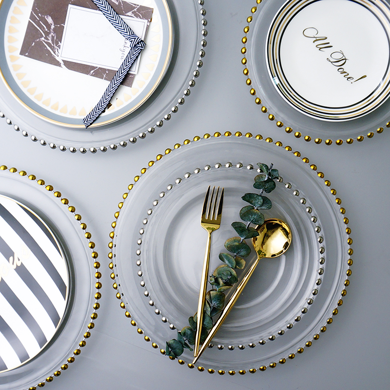 Gouden Rand glas parel lade transparant glas krale... – Grandado