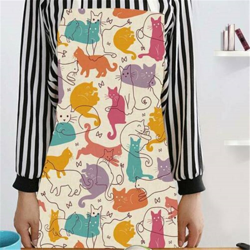 Keuken Schort Katoen Linnen Leuke Kat Animal Gedru... – Grandado