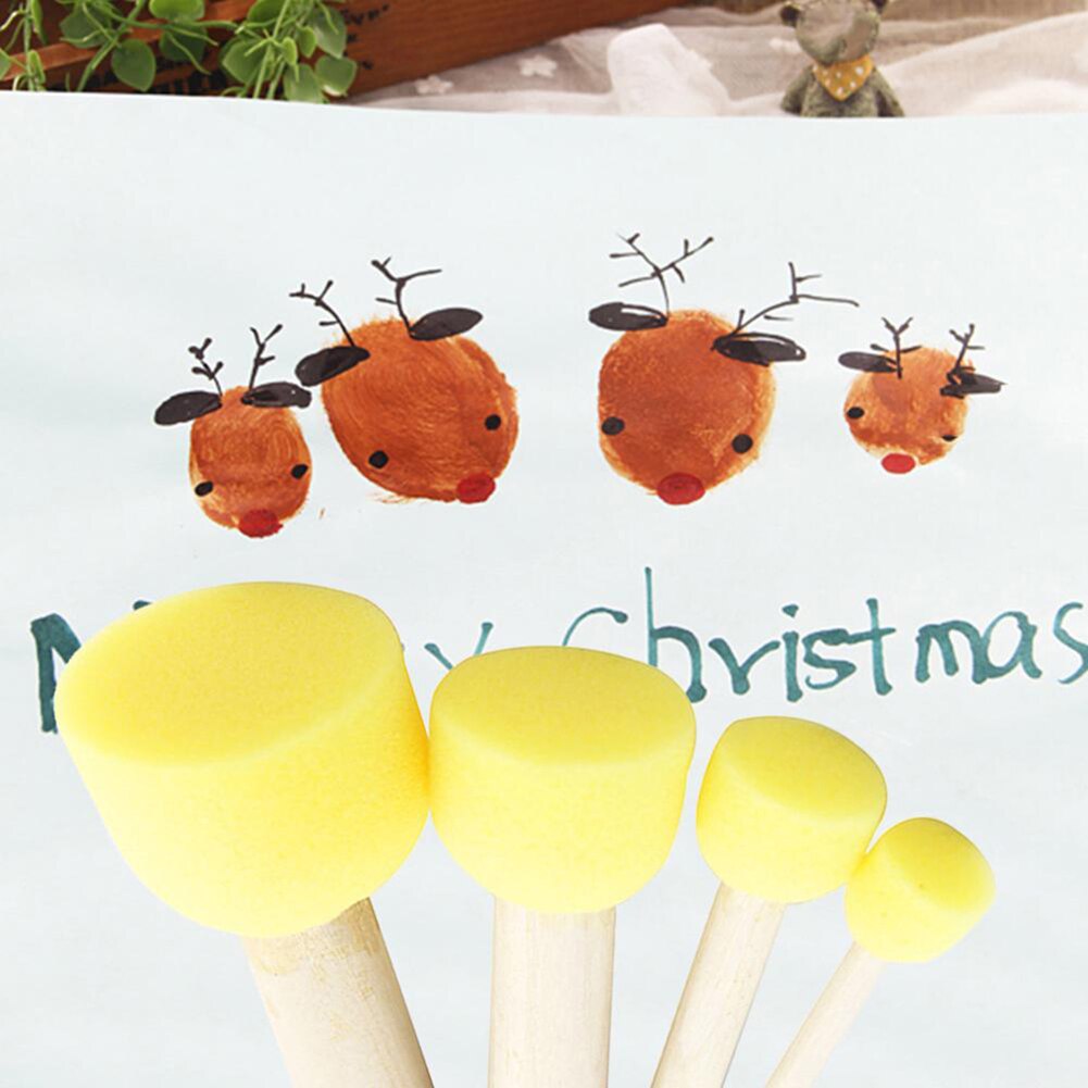 4Pcs Wooden Handle Sponge Brushes Furniture Art Cr... – Grandado
