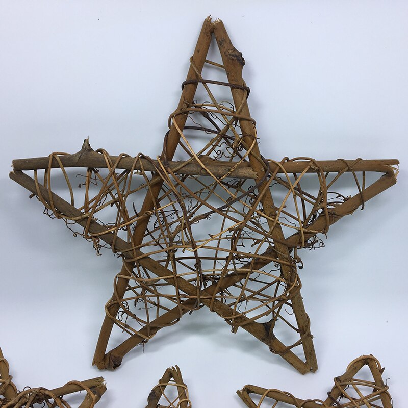 Natural Five Star Shape Straw Rattan Wicker Ball C... – Grandado