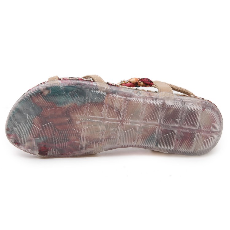 EAGSITY Flower Print Bohemia Women Flats Sandals F... – Grandado