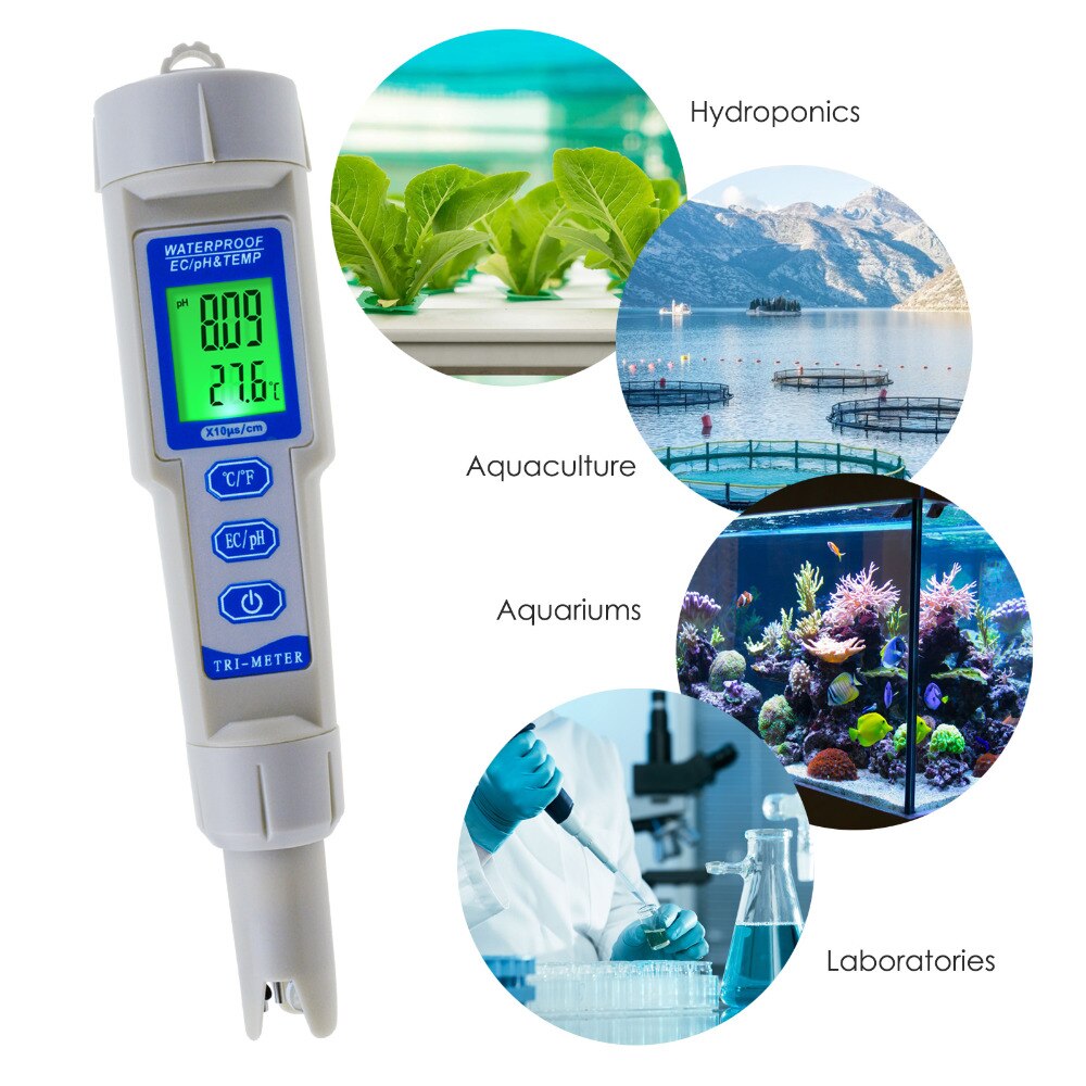 PH/EC/Temperatuur Meter ATC 3 in 1 Waterdicht Pen ... – Vicedeal