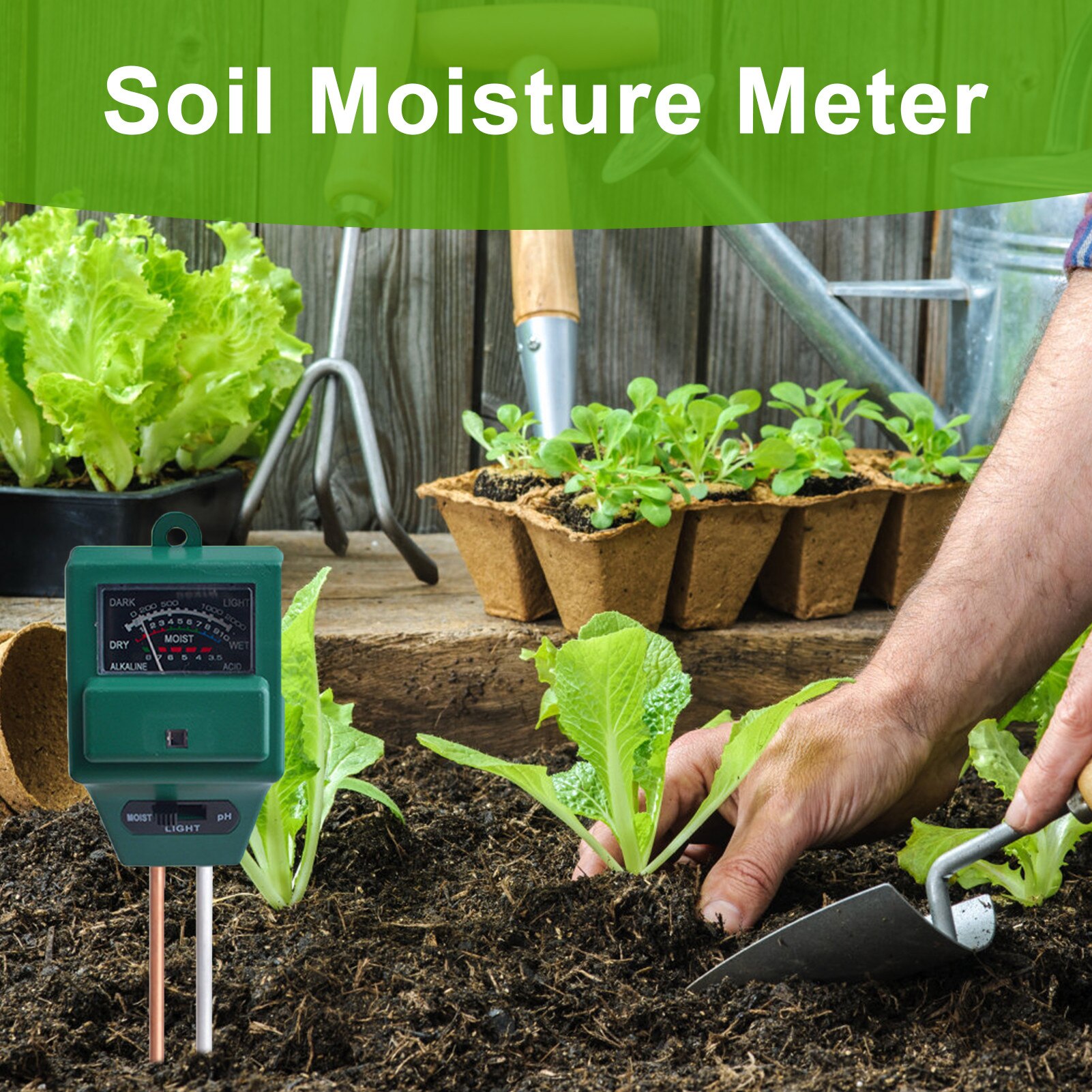 Soil Tester 3-in-1 Soil Meter Plant Soil Moisture ... – Vicedeal