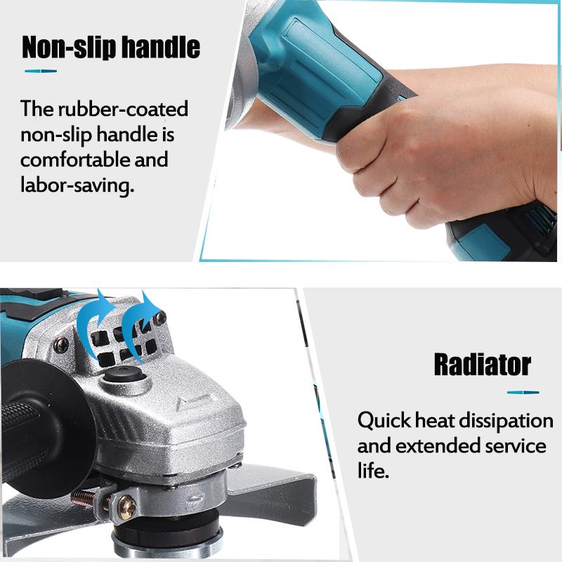 18V 860W 125mm Brushless Cordless Impact Angle Gri... – Grandado