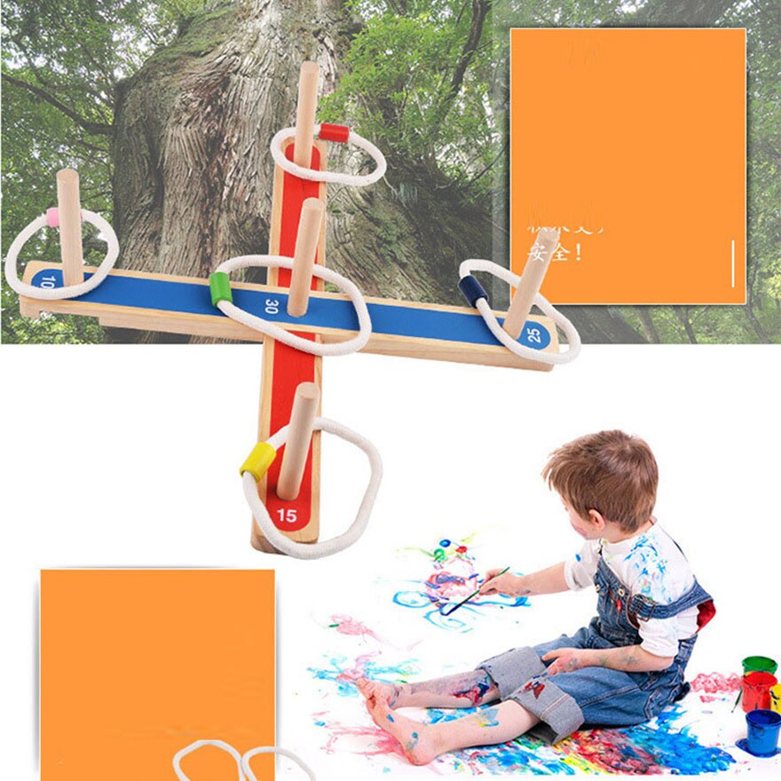 Baby Wooden Nesting Stacking Throwing Game Ring Ci... – Vicedeal