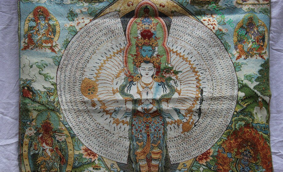 36 inch Silk embroidery 1000 Arms Guanyin Nymph Th... – Vicedeal