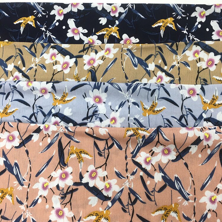 Spring And Summer Rayon Crepe Printed Fabric Cotto... – Vicedeal