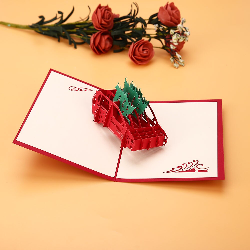 Christmas Tree Car 3D Pop Up Greeting Card Blessin... – Grandado