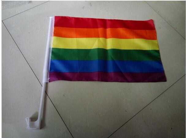 2Pcs 30*45Cm A plastic Stick Rainbow Hand flag/ Ca... – Grandado