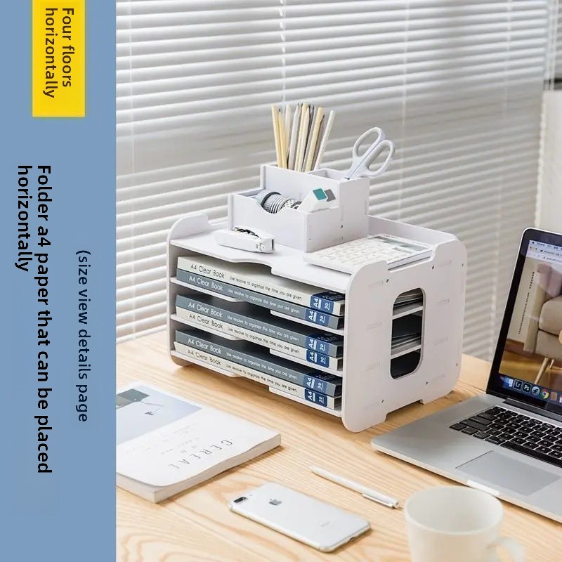 Multi-Layer File Folder Storage Rack Desktop Organ... – Grandado