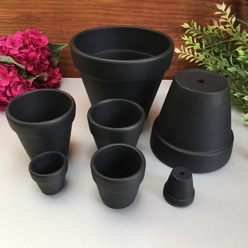 1Pc Mini Black Terracotta Pot Klei Keramische Aard... – Vicedeal