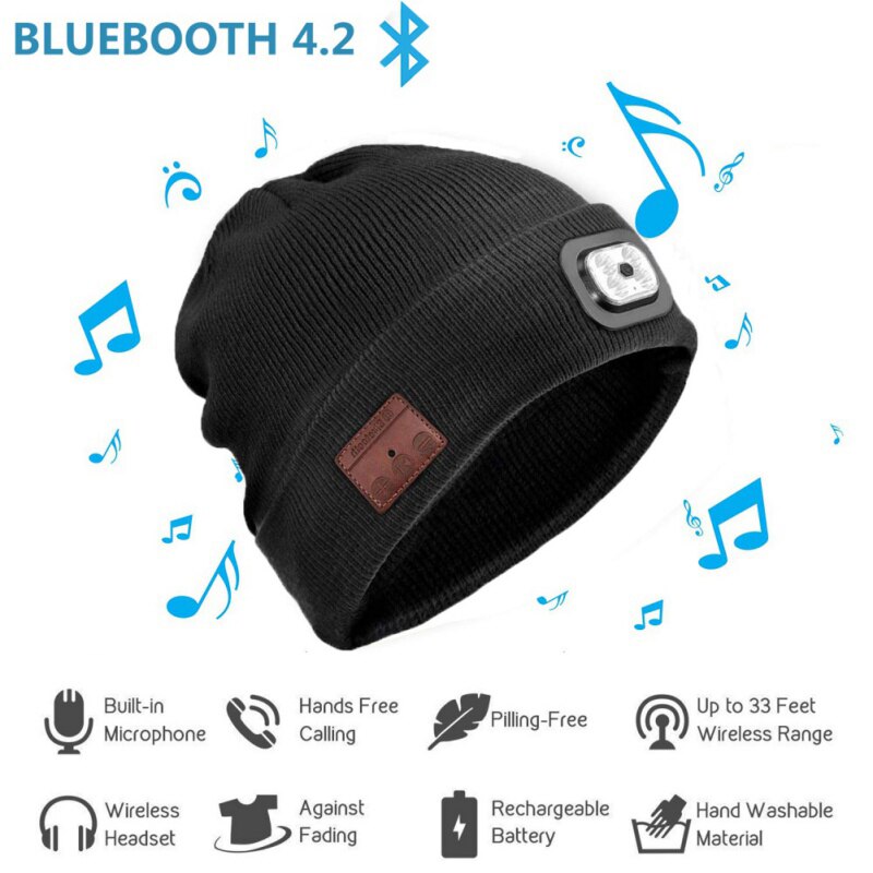 LED Lighting Hat Bluetooth Cap With Headlight USB ... – Vicedeal