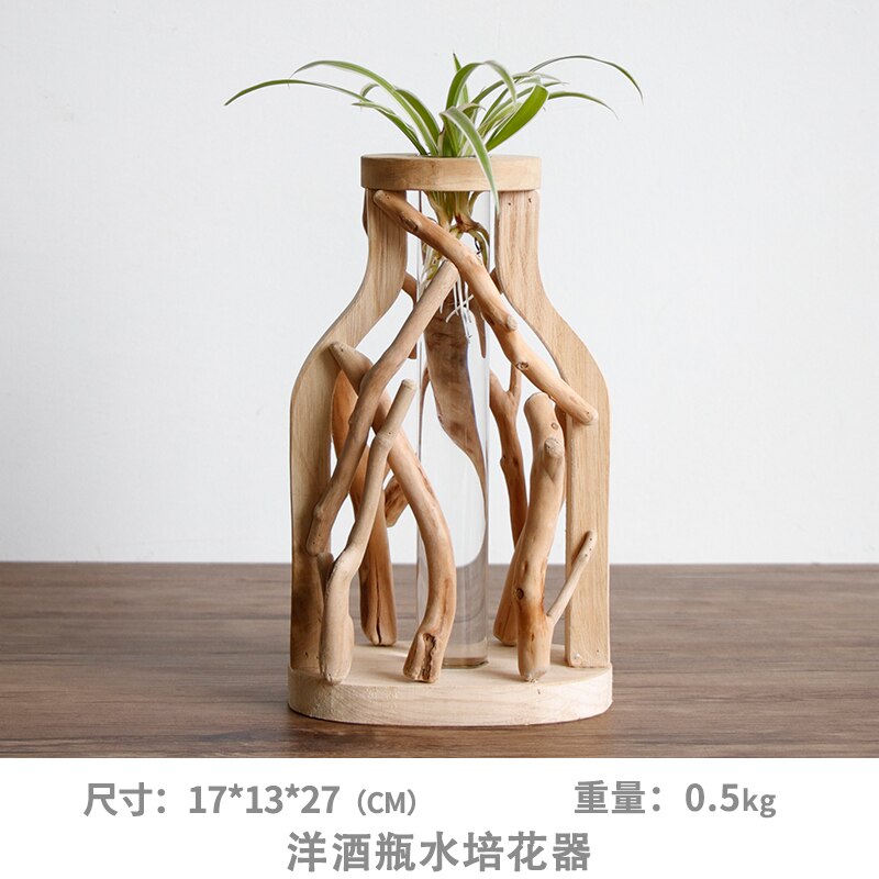 Florero de madera pura hecho a mano, maceta de mad... – Grandado