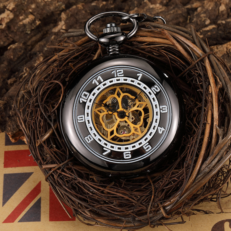 Unique Hollow Petal Pattern Mechanical Pocket Watc... – Grandado