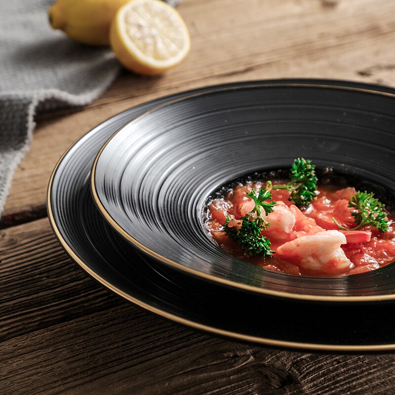 European breakfast Western plate simple black past... – Grandado