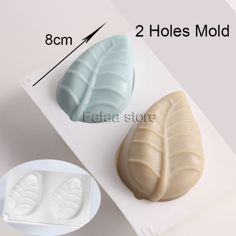 Leaf Shape Silicone Soap Mold 2 Cavities Chocolate... – Grandado