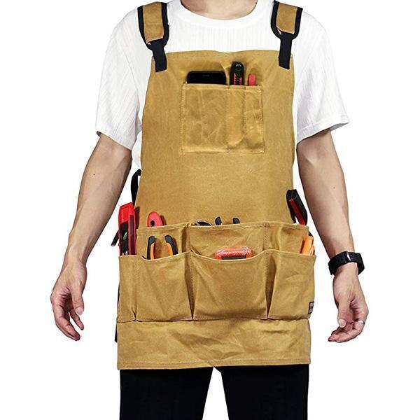 Multifunctional Tool Apron Multi-Pocket Waxed Canv... – Grandado