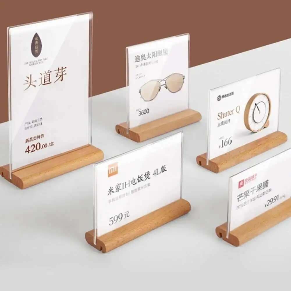 Wood Base Sign Holder t l Shaped Display Stand Pic... – Grandado