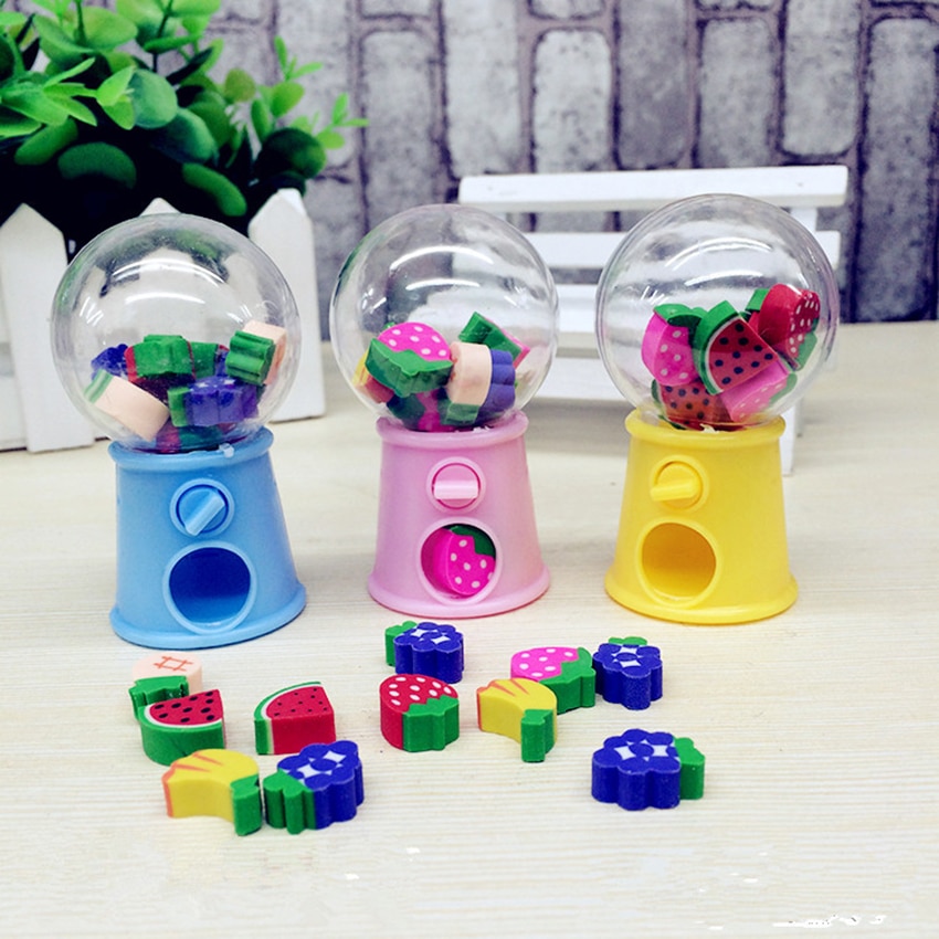 Gashapon machines shape eraser cute fruit erasers ... – Vicedeal