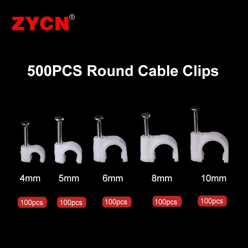 500PCS Cable Clips Round/Square 4mm 5mm 6mm 8mm 10... – Grandado